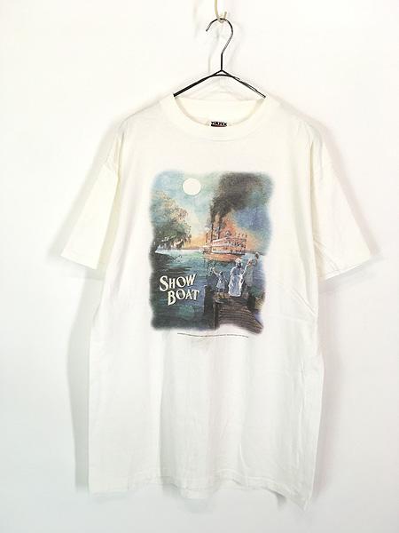 古着 90s 製 Show Boat ブロードウェイ ミュージカル グラフィック Tシャツ L 古着