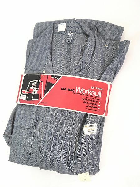 古着 Deadstock!! 70s JC Penney BIG MAC ヘリンボーン デニム ワーク オールインワン つなぎ 44S