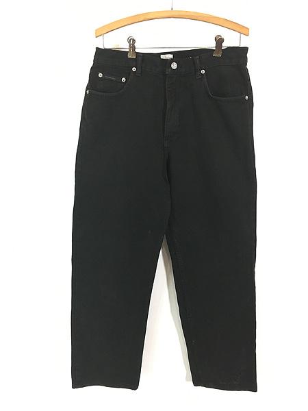 古着 90s CK   スーパー ブラック デニム パンツ ジーンズ テーパード W32 L27.5