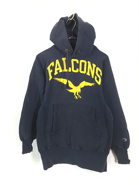 古着 90s USA製 Champion Reverse Weave 「FALCONS」 両面 カレッジ アメフト リバース スウェット パーカー S 古着