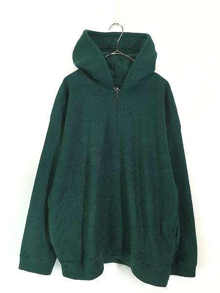 古着 90s GAP ハーフジップ プルオーバー フーデッド フリース ジャケット パーカー L