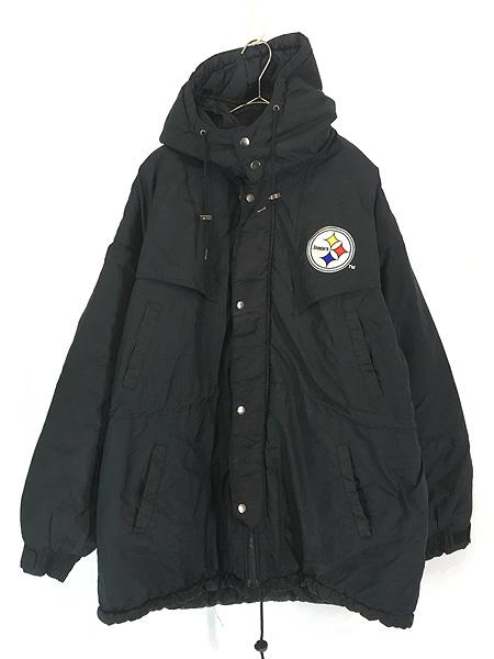 古着 NFL Pittsburgh Steelers スティーラーズ 2way パデット ナイロン ジャケット XL 古着