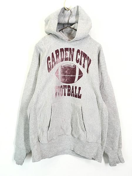 古着 90s USA製 CAMBER 3段 カレッジ リバース タイプ ヘビー スウェット パーカー XL位 古着