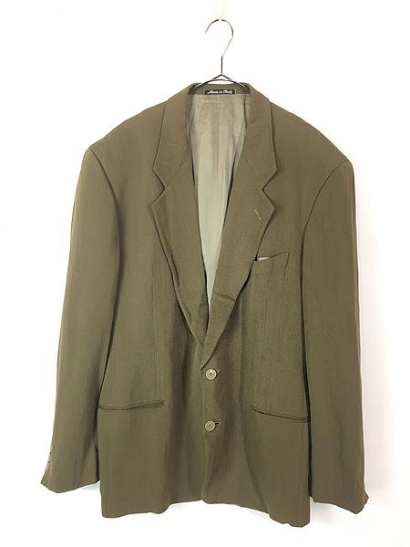 古着 90s Italy製 EMPORIO ARMANI 上質 レーヨン ウール テーラード ジャケット ビッグサイズ 使用感なし!!