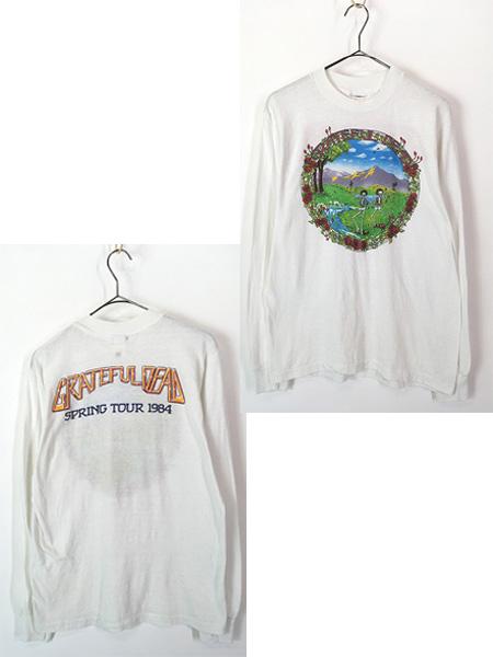 古着 80s USA製 Grateful Dead 「Spring Tour 1984」 スカル ローズ ダンス ロック バンド 長袖 Tシャツ ロンT L位