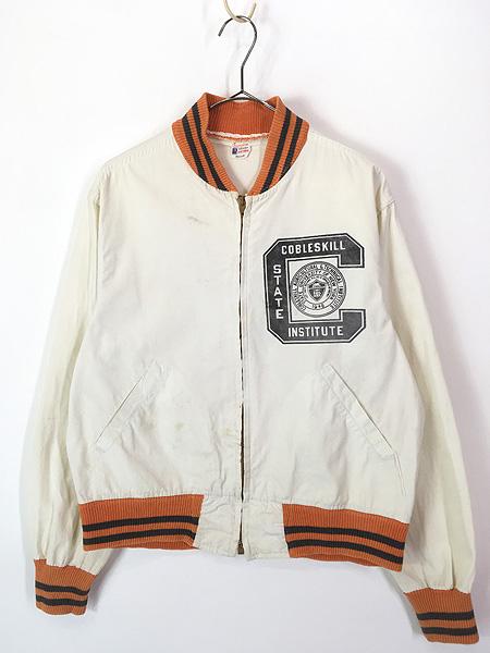 古着 50s Champion 「COBLESKILL」 カレッジ コットン ジャケット ブルゾン M 古着