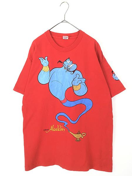 古着 90s USA製 Disney Aladdin アラジン ジーニー BIG プリント Tシャツ XL 古着