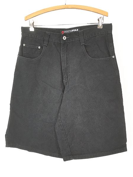 古着 00s SOUTH POLE スーパー ブラック デニム ペインター ショーツ ショート パンツ 7分丈 極太 W33