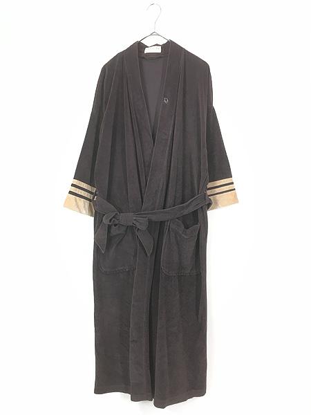 古着 80s Christian Dior ワンポイント パイル フリース ガウン コート 5分袖 One Size