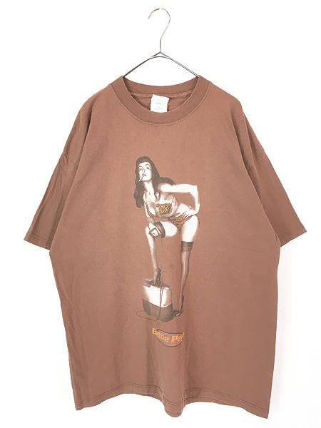 古着 00s 製 Bettie Page ベティ ペイジ モデル SM フォト Tシャツ XL