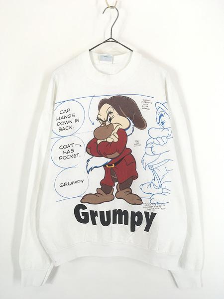 古着 90s Disney 白雪姫 7人の小人 Grumpy おこりんぼ スウェット トレーナー L位 古着