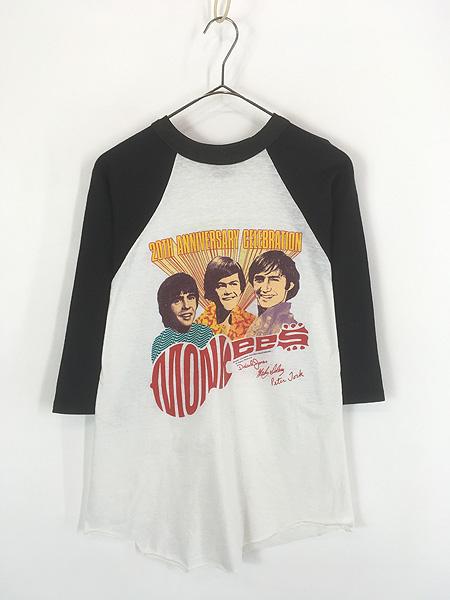 古着 80s USA製 MONKEES 「20th Anniversary Celebration」 ツアー ポップ ロック バンド ラグラン Tシャツ XL