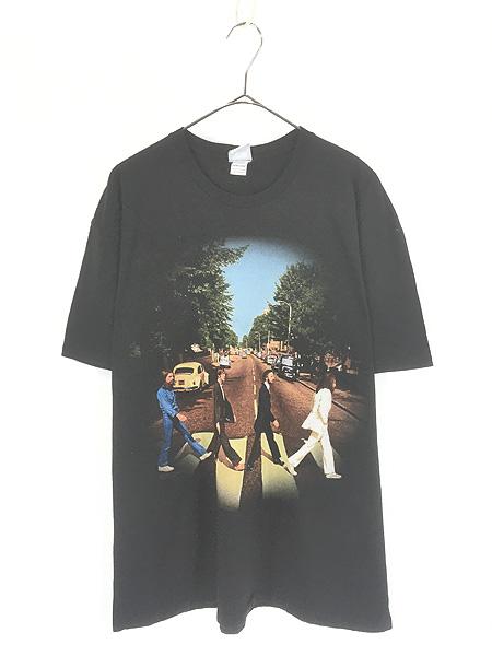 古着 00s The Beatles 「ABBEY ROAD」 メンバー フォト ミュージック バンド Tシャツ XL