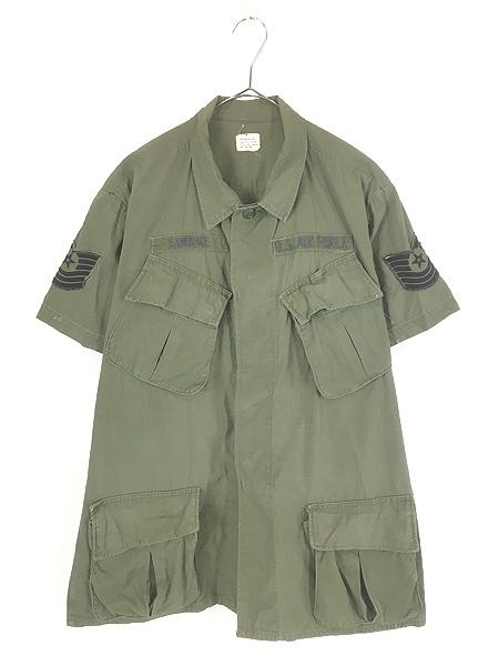 古着 60s 米軍 USAF 4th ポプリン ミリタリー ベトナム ジャングル ファティーグ トロピカル ジャケット 半袖 M-R