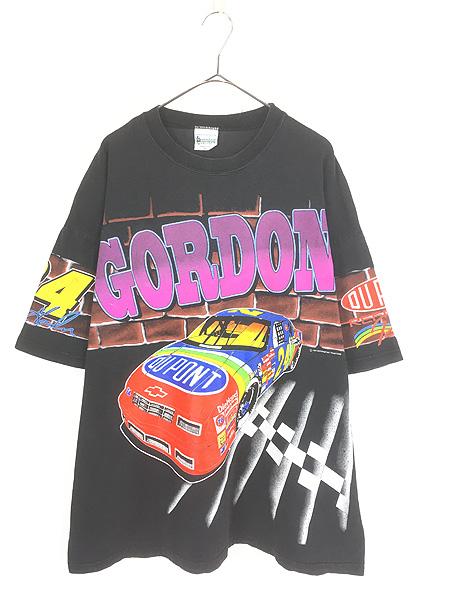古着 90s USA製 No24 Jeff Gordon 「DU PONT」 レーシング グラフィック Tシャツ XL 古着