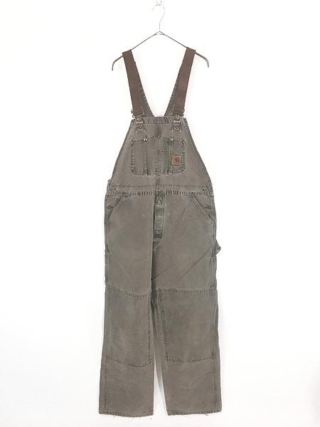 古着 Carhartt チョコレート ダック Wニー ワーク オーバーオール W39 L30 古着