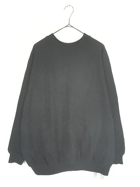 「Deadstock」 古着 90s USA製 TULTEX 無地 ソリッド プレーン ラグラン スウェット トレーナー ブラック XXL 古着