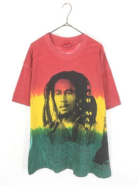 古着 00s Bob Marley the Original Wailers Peter Tosh Rude Boy 豪華 マルチ ロック レゲエ タイダイ Tシャツ M