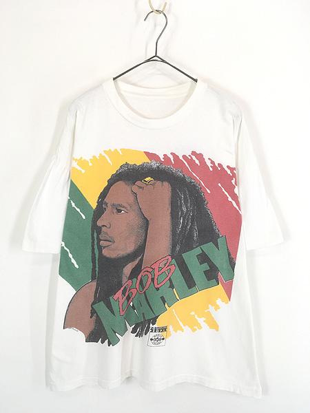 古着 90s Bob Marley × Kacy World Colors 「Positive People」 ロック レゲエ ミュージック Tシャツ 2XL位