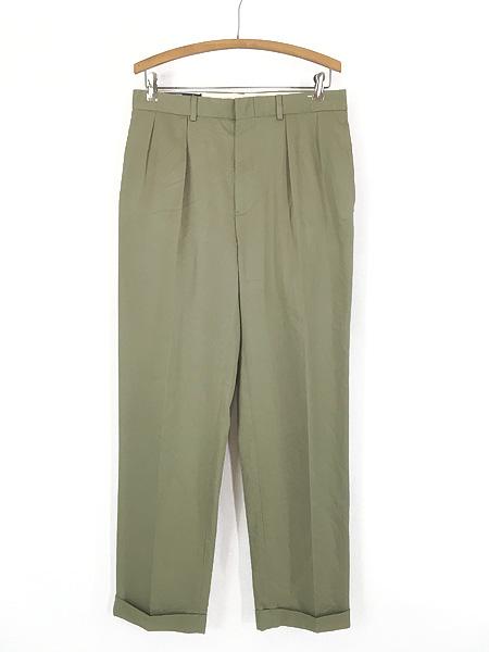 古着 90s Polo Ralph Lauren タック スラックス ドレス パンツ ライトグリーン W33 L32 古着