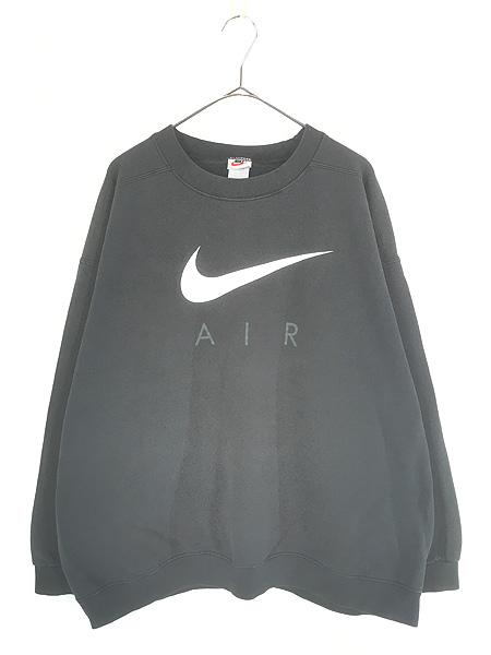 古着 90s USA製 NIKE AIR スウォッシュ ロゴ プリント スウェット トレーナー XL