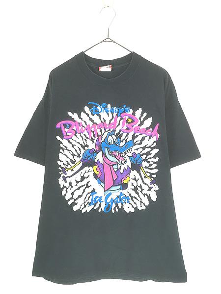 古着 90s USA製 Disney Blizzard Beach 「Ice Gator」 アイス ゲイター キャラクター Tシャツ XL
