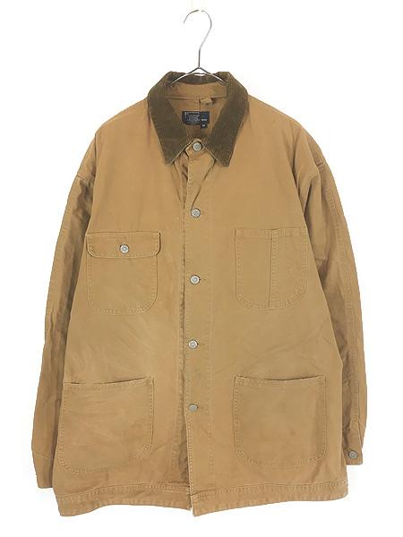 古着 90s USA製 Polo Ralph Lauren 襟 コーデュロイ ブラウン ダック ワーク カバーオール ジャケット M