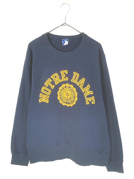 古着 80s USA製 Champion 「NOTRE DAME」 2段 カレッジ スウェット トレーナー L