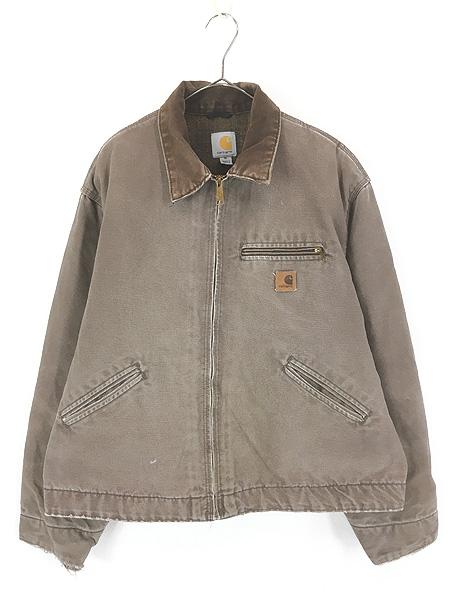 古着 Carhartt 裏地 チェック ブランケット レアカラー FWD フェード チョコレート ダック デトロイト ジャケット XL