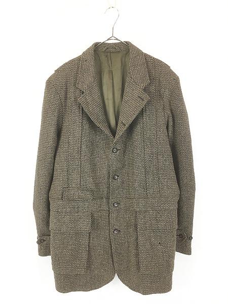 古着 80s ポルトガル製 The J Peterman ツイード ウール ノーフォーク ジャケット 44L