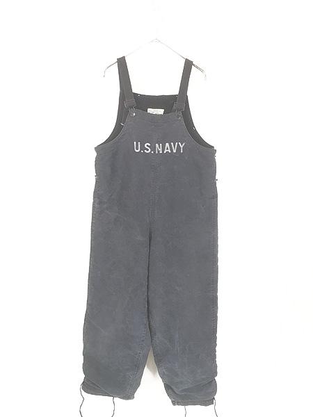 古着 40s 米軍 WW?U USN リフレクター ステンシル サイドフック N-1 デッキ パンツ オーバーオール M