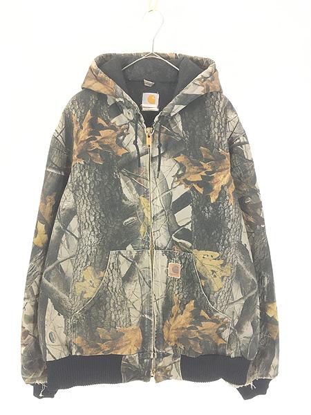 古着 90s- Carhartt CMO リアルツリー カモ 迷彩 ダック 防寒 パデット アクティブ パーカー ジャケット M