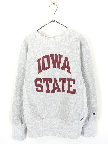 古着 90s Champion Reverse Weave 「IOWA STATE」 2tone カレッジ リバース スウェット S位