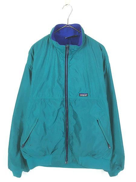 古着 89s USA製 Patagonia 裏地 フリース シェルド シンチラ シェル ジャケット 緑 L