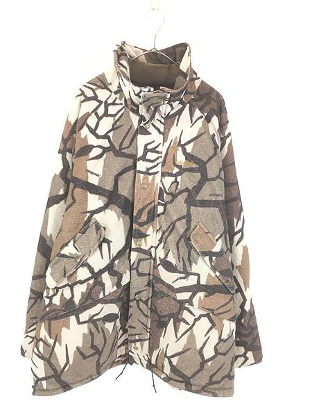 古着 80s USA製 Cabela's Whitetail Clothing 「GORETEX」 Predator プレデター カモ 迷彩 ゴア フリース ジャケット XL Tall