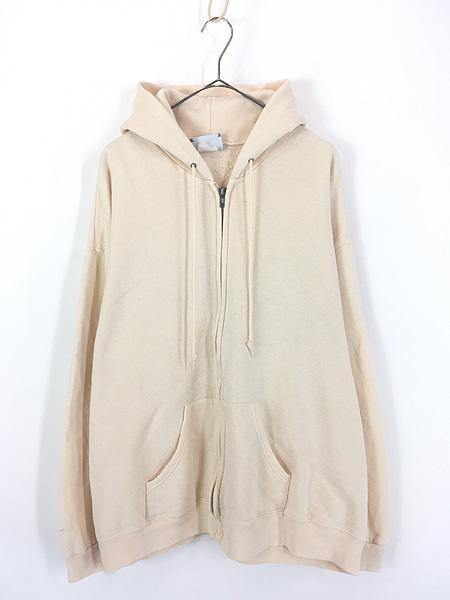 古着 90s Lee Heavyweight 無地 ソリッド セットイン ヘビーウェイト スウェット ジップ パーカー サーモン XL位