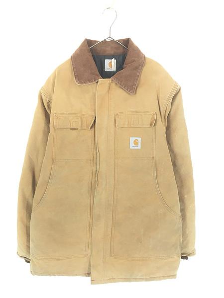 古着 90s- Carhartt ブラウン ダック パデット トラディショナル コート 48