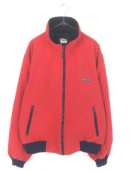 古着 80s USA製 Eddie Bauer フリース ライナー パデッド シェルド ウォームアップ ジャケット レッド L