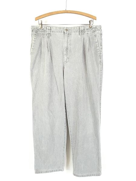 古着 90s Dockers グレー デニム チノ タック パンツ ジーンズ ストレート W35 L29
