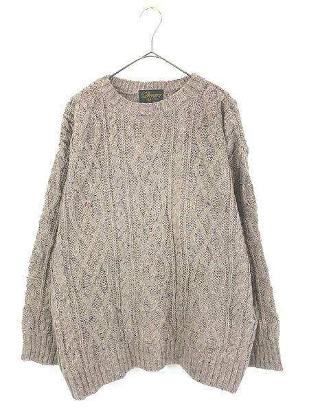 古着 80s Ireland製 Doogan Donegal ローゲージ ネップ ドネガル ウール ニット セーター S