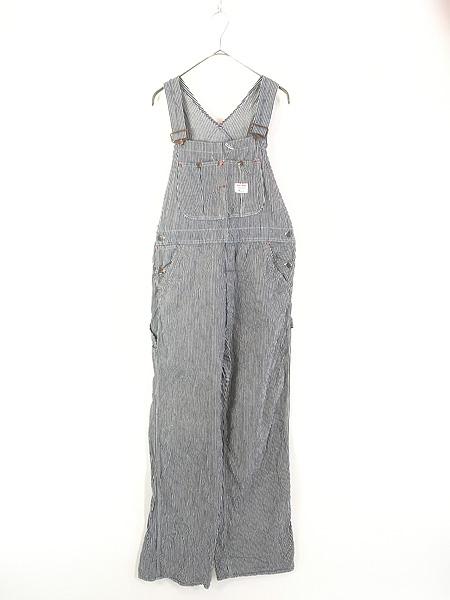 古着 60s USA製 BIG MAC Square Bak ヒッコリー ストライプ デニム ワーク オーバーオール サロペット W35 L31 ミント!!