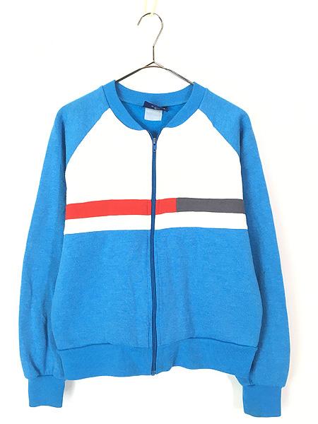 古着 80s NIKE スウォッシュ 刺しゅう 4カラー ラグラン スウェット ジャージ トップ L 古着