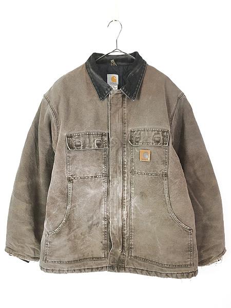 古着 00s Carhartt チョコレート ダック パデット トラディショナル コート L 古着