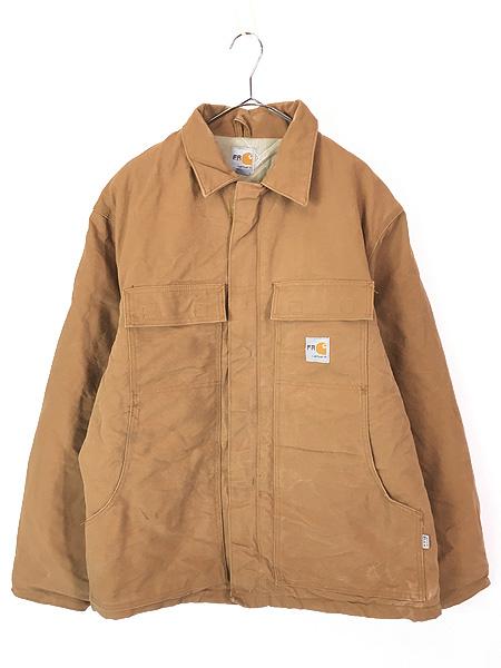古着 10s Carhartt 「FR」 ブラウン ダック パデット トラディショナル コート L 古着