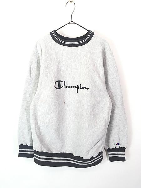 古着 90s USA製 Champion Reverse Weave BIG ロゴ リブライン リバース スウェット L 古着