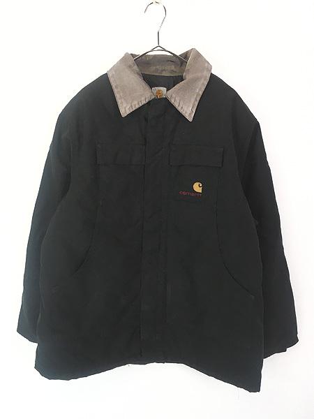 古着 Carhartt ナイロン ブラック ダック パデット トラディショナル コート XL位 古着