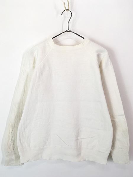 古着 60s 無地 プレーン ラグラン ヴィンテージ スウェット トレーナー ホワイト XL位