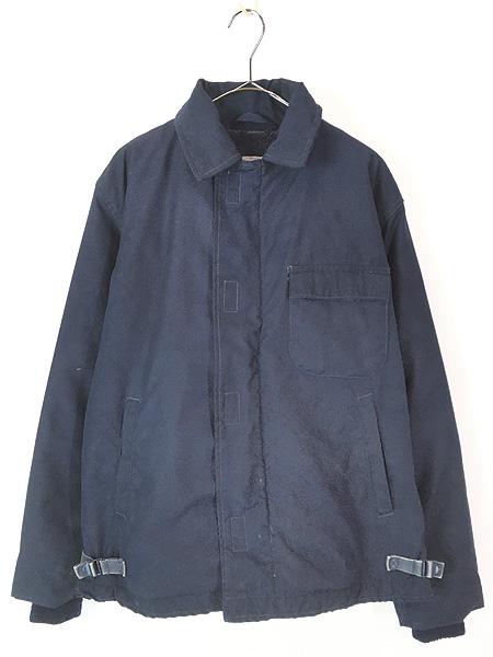 古着 90s 米軍 USN 「Flame Resistant Class1」 Navy A-2 アラミド デッキ ジャケット XL位