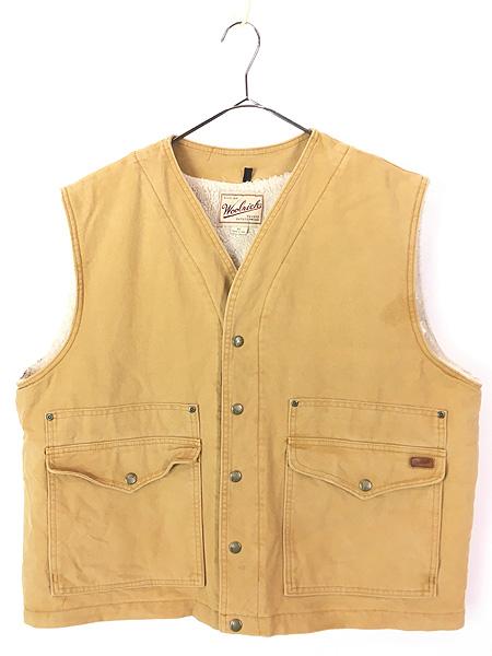 古着 90s USA製 WoolRich コットン ダック ボア ライナー ハンティング ベスト XL