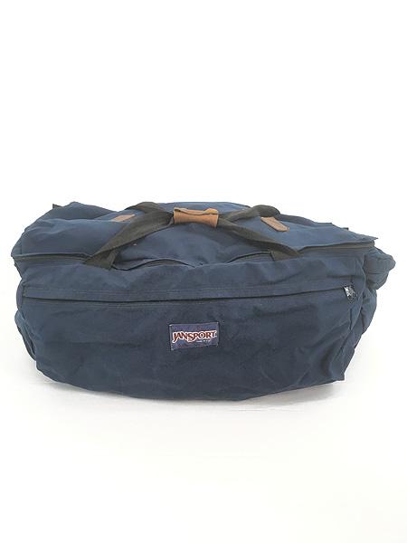 雑貨 古着 90s USA製 JANSPORT ロゴ パッチ シンプル ダッフル ドラム バッグ 大型